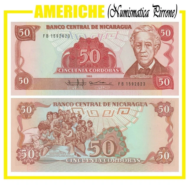 NICARAGUA BANCONOTA: 50 Cordobas 1985 (kp.153) FDS UNC EUR 1,99 - PicClick IT