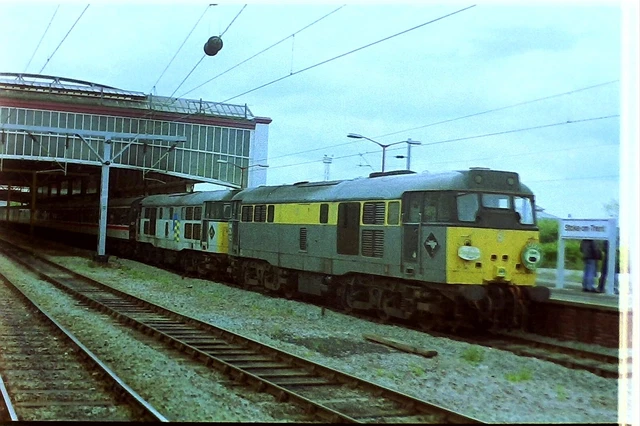 35MM RAILWAY COLOUR Negative Class 31 145 and 31 302 at Stoke on Trent ...