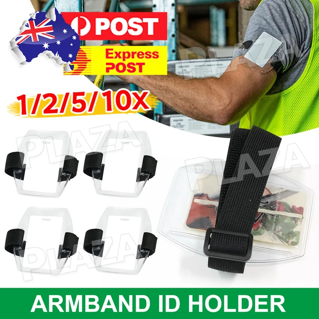 UP 10X VERTICAL Armband Security ID Card Photo Badge Holder Clear ...