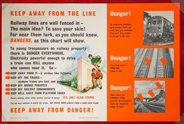 METRO CAMMELL DMU Br Rail Safety Poster Keep Away Artwork Original Vgc ...