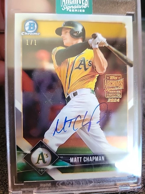 MATT CHAPMAN 1/1 Auto 2024 Topps Archives Signature Series 2018 Bowman ...