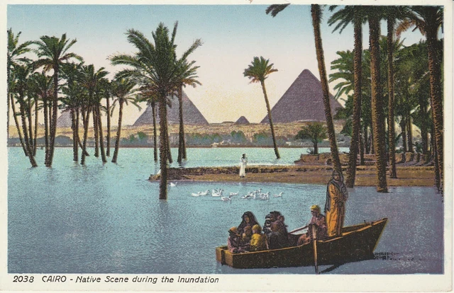 POSTCARD CAIRO / Cairo. Native scene during the flood £4.94 - PicClick UK