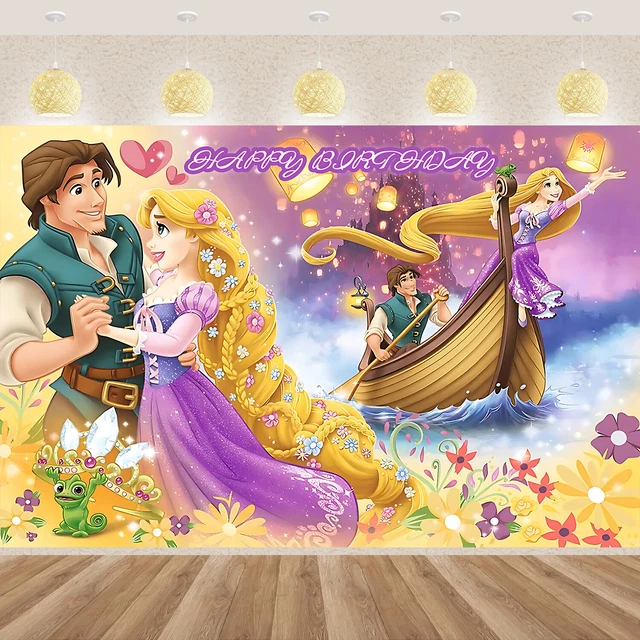 PRINCESS TANGLED RAPUNZEL Backdrop Happy Birthday Party Photo ...