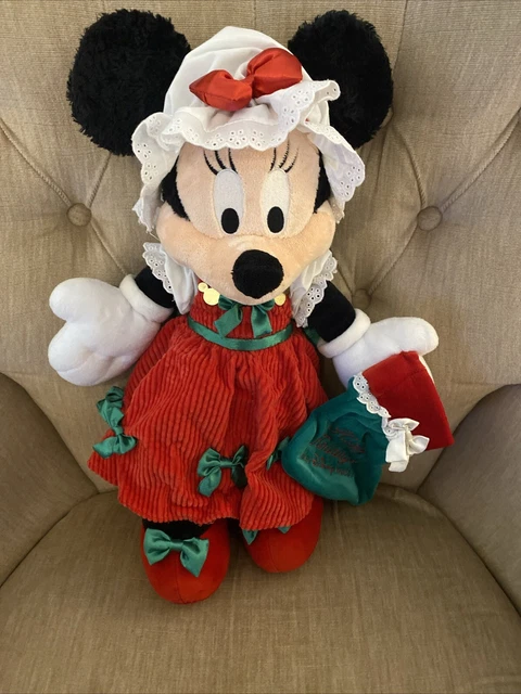 WALT DISNEY WORLD Mrs Claus Minnie Mouse Plush Doll 17” Christmas Mouse ...