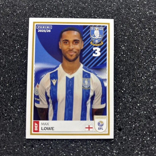 PANINI EFL 2025/26 - # 351 - MAX LOWE - Sheffield Wednesday £1.17 ...