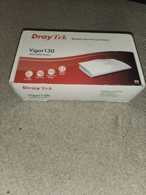 NUOVISSIMO MODEM ETHERNET Draytek Vigor 130 ADSL2+/VDSL2 PPPoE EUR 99 ...