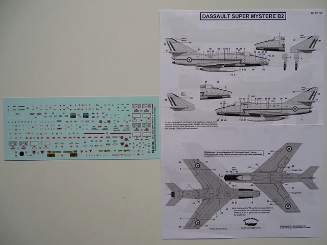 BERNA DECALS 1/48 Stencils Dassault Super Mystère B2 EUR 10,00 ...