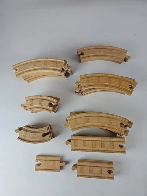 WOODEN THOMAS THE Tank Engine Original Wood Train Track X 32, Bundle ...