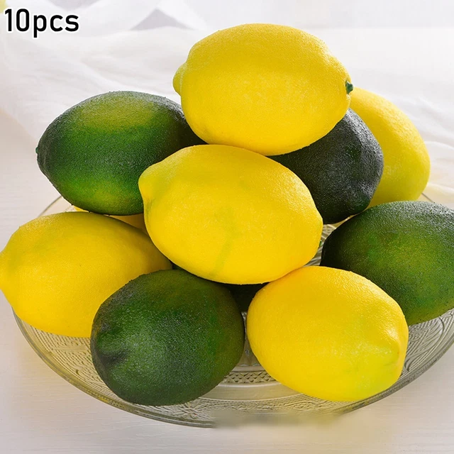 10X MAISON FÊTE Artificiel Réaliste Citrons Verts Faux Fruits ...
