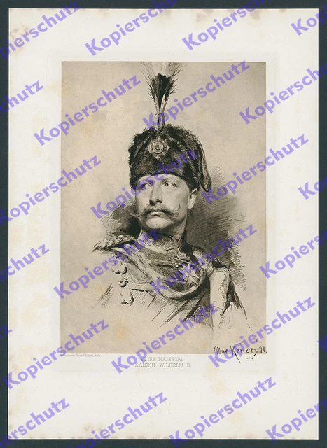 MAX KONER PORTRÄTSTUDIE Kaiser Wilhelm II. Leib-Garde-Husaren-Rgt ...