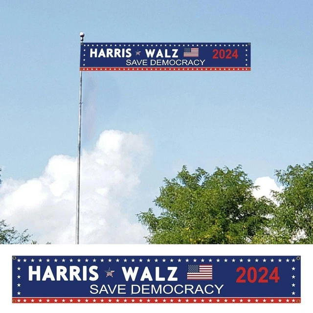 KAMALA HARRIS WALZ 2024 Flag Harris Waltz 2024 Yard Side Sign Double d ...