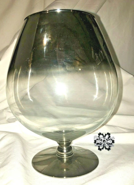 SILVER FADE COGNAC Brandy Snifter Mid Century Modern 8" Vintage Barware ...