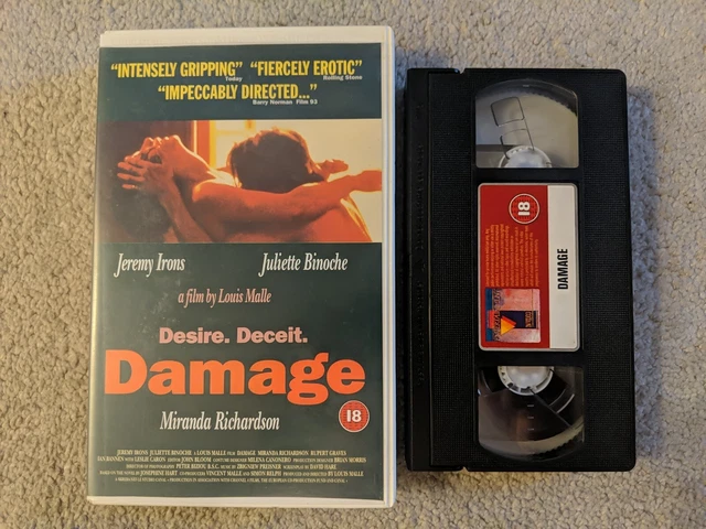 RARE EX-RENTAL BIG Box Damage VHS Video Tape Jeremy Irons Binoche Louis ...