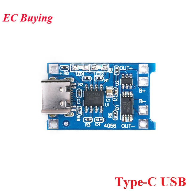 TYPE C USB 5V1A 18650 TP4056 Lithium Battery Charger Module Charging ...
