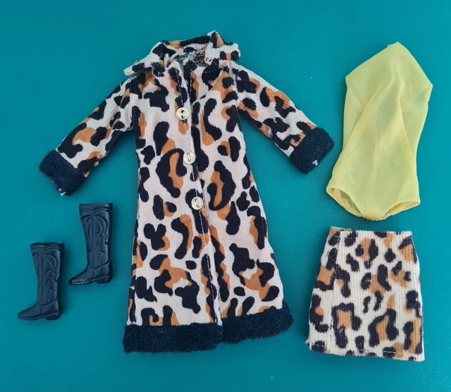 VINTAGE SHILLMAN MAXI Mod Barbie Clone Sized Doll Leopard Coat, Skirt ...