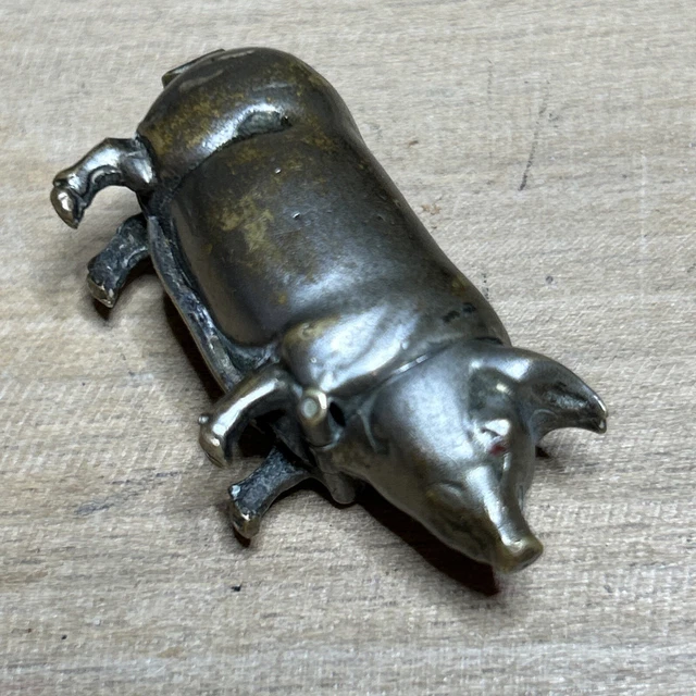 ANCIEN COCHON EN Laiton Pyrogène Boîte Allumette XIXe Collection Objet ...