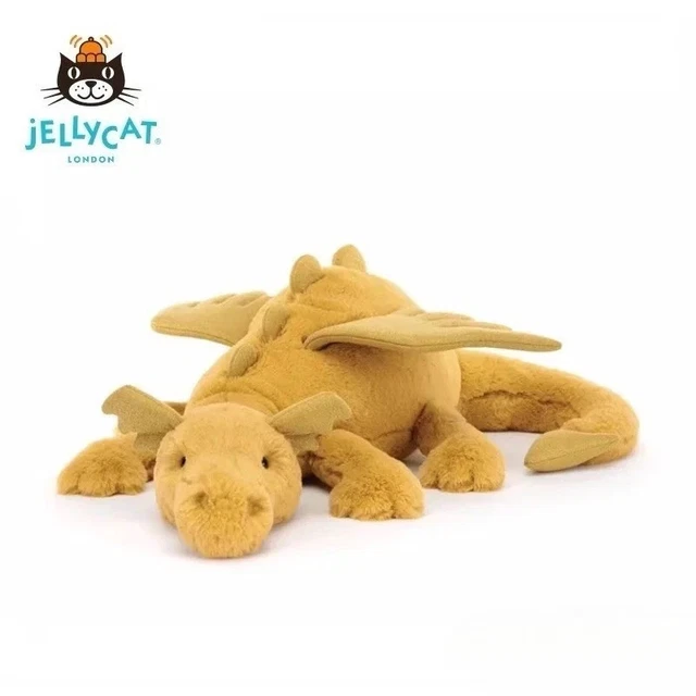 AUTHENTIC JELLYCAT FLUFFY Large Golden Dragon Collectable Plush Cuddly ...