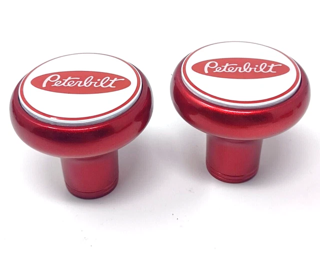 PETERBILT AIR VALVE Knob Chrome Tractor Trailer Set chrome white red emblem EUR 84,40 - PicClick IT