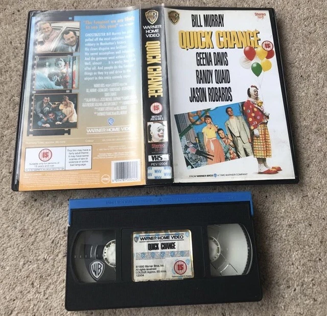 QUICK CHANGE BIG Box VHS Ex-Rental Video Bill Murray Geena Davis Randy ...