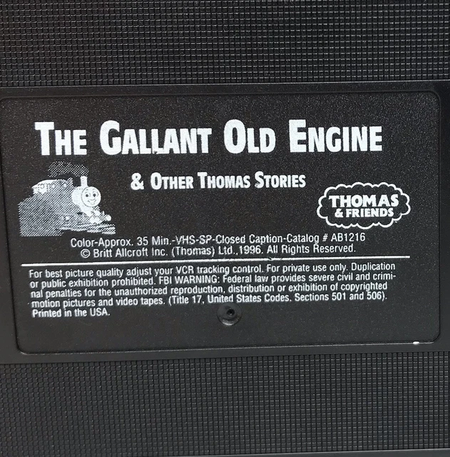 THOMAS TANK ENGINE Gallant Old Engine VHS Video Tape Only BUY 2 GET 1 ...