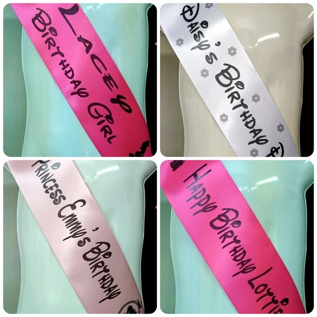 DISNEY SASHES PRINCESS Minnie Mouse Party Sash Birthday Sash Ribbon ...