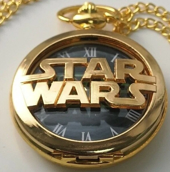 STAR WARS GOLD Fob Watch Sci Fi Films Series Movies TV Pocket Darth ...