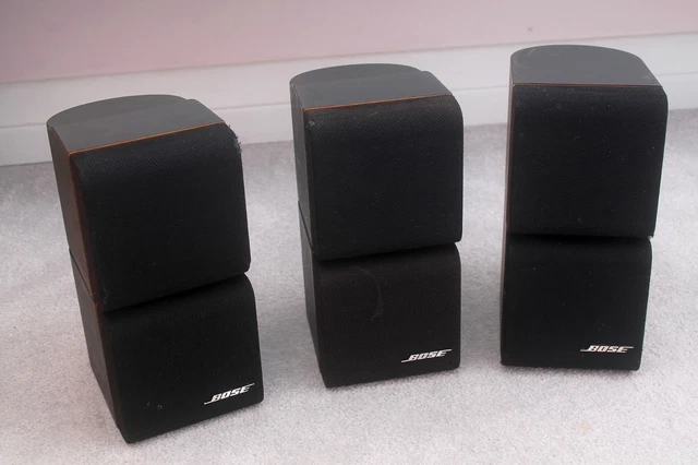 3 X BOSE Black Red Line Double Cube Lifestyle Acoustimass Speakers £68. ...