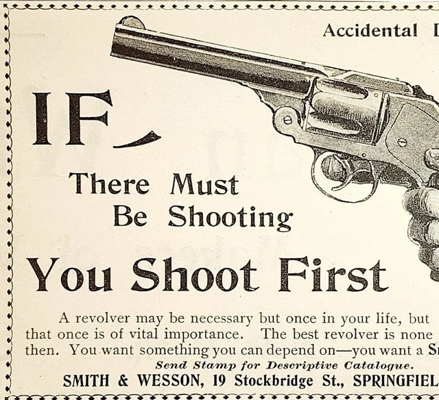 1895 SMITH & Wesson Revolver Hammerless Victorian Gun Advertisement ...