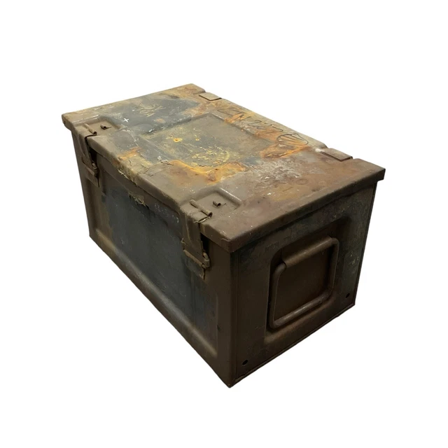 BRITISH ARMY H50 MK1 Metal Ammo Tin Storage Steel Box 45 x 27 x 26 cm £ ...