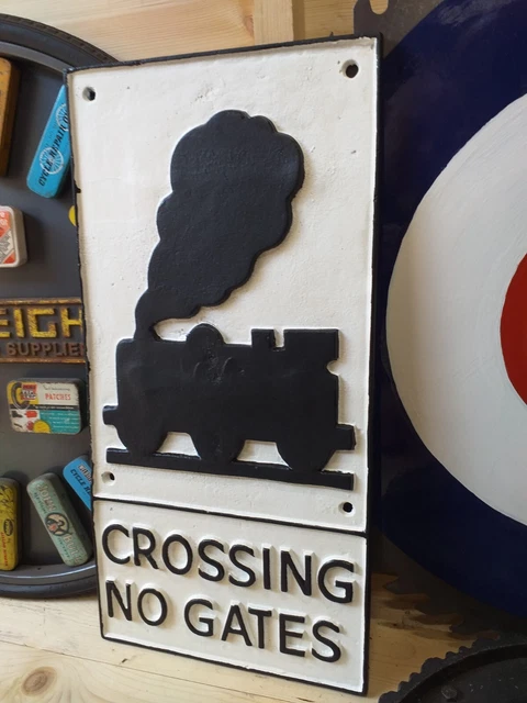 CAST IRON RAILWAY Level Crossing Metal Sign Weighs 8 Kg New $87.57 ...