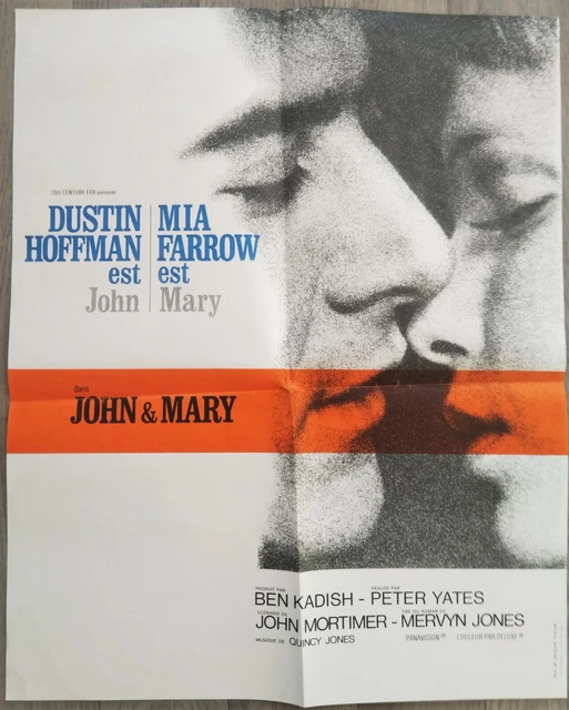 JOHN & MARY/DUSTIN Hoffman/Mia Farrow/Affiche Originale 40X60 Cm/French ...