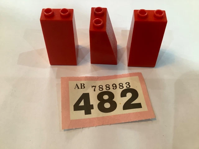 LEGO BRICK SLOPE 2x2x3 parte 3684 borchie solide x3 rosso EUR 1,71 ...