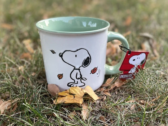 PEANUTS SNOOPY 20 oz THANKFUL & BLESSED Coffee Mug Cup NEW Autumn Fall ...