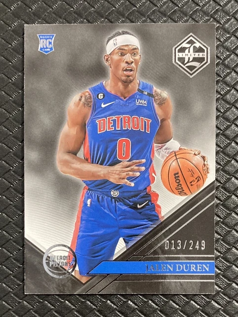 JALEN DUREN 2022-23 Panini Limited #383 recrue noire SP/249 pistons de ...
