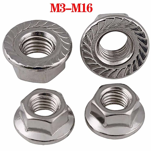 M3 M4 M5 M6 M8 M10 M12-M16 A4 Stainless Steel Serrated Flange Nuts Flanged Nuts $2.19 - PicClick AU