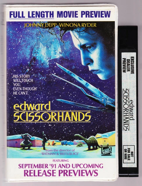 EDWARD SCISSORHANDS 1991 VHS Clamshell Promo Dealer Preview Rare ...