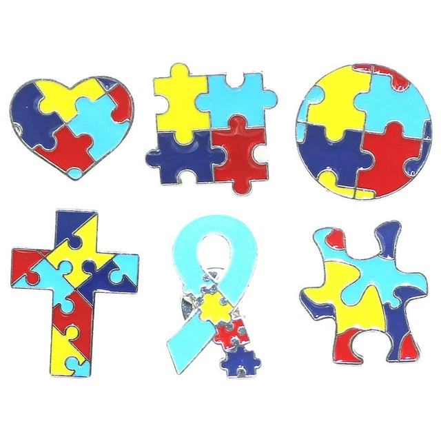 SPILLA RISVOLTO CONSAPEVOLEZZA AUTISTICA~SPILLA Distintivo puzzle ...