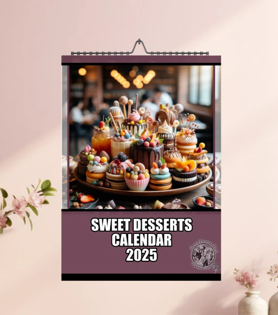 DESSERTS CALENDAR 2025 - Food Calendar 2025 - A4 Wall Calendar ...