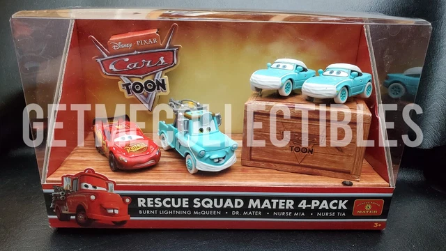 DISNEY PIXAR CARS Rescue Squad Mater 4 Pack Nurse Mia Tia Dr Mater Save ...