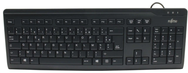 FUJITSU KB410 SLIM Keyboard PS/2 Black France AZERTY #738 EUR 16,59 ...