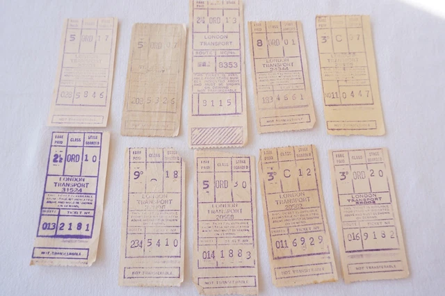LONDON TRANSPORT GIBSON Machine Bus Tram Ticket x10 Ref A42 £11.99 ...