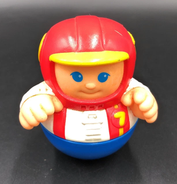 PLAYSKOOL WEEBLE WOBBLE Racing Car Boy Figure 1987 With 1990 Car ...