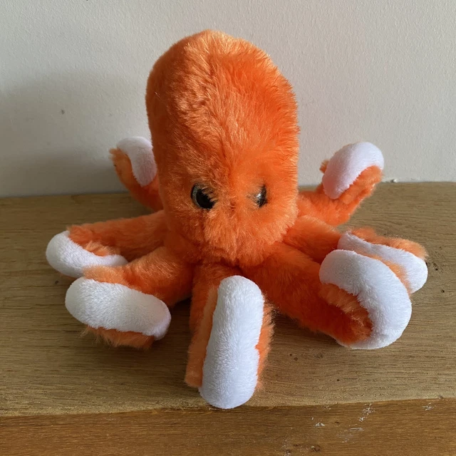 THE PETTING ZOO Octopus Plush Orange White Small Soft Toy Cuddly 15cm £ ...