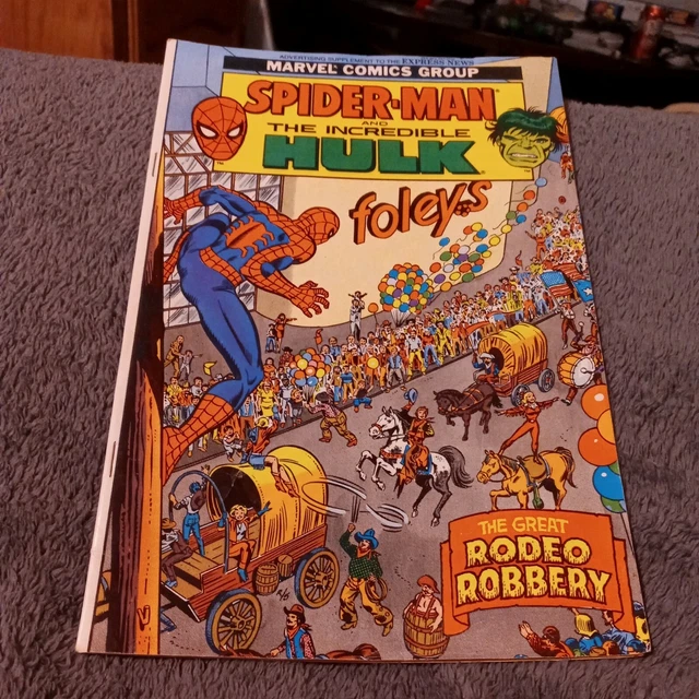 1982 SPIDER-MAN & Incredible Hulk Great Rodeo Robbery Giveaway Foleys ...