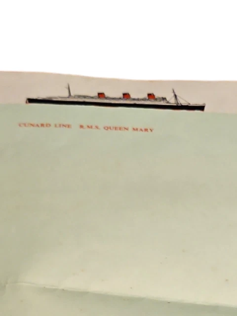 RMS QUEEN MARY Stationary - Cunard Line Letterhead EUR 7,33 - PicClick IT
