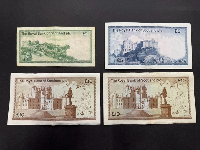 RARE ROYAL BANK Of Scotland PLC Pounds Banknote Set (4) LOT: 0211-955 £ ...