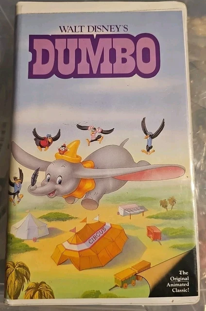 DUMBO VHS WALT Disney Black Diamond Classics 1985 Pink Spine Black ...