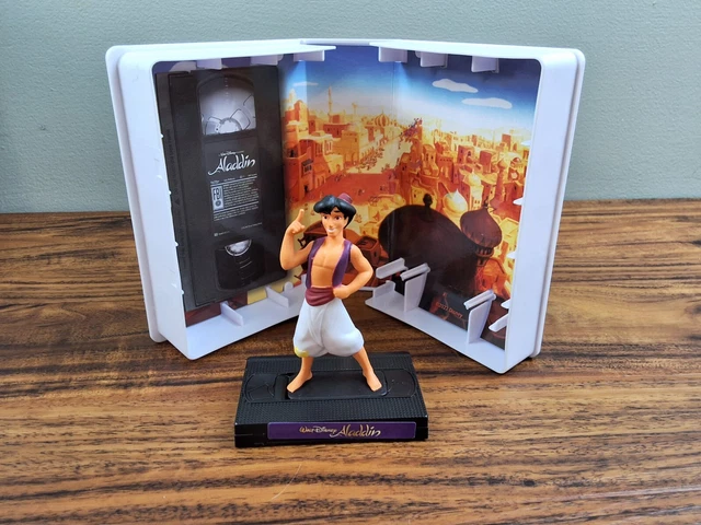 DISNEY MOVIE CHARACTER Collectible Figure Aladdin VHS Mini Display Case ...