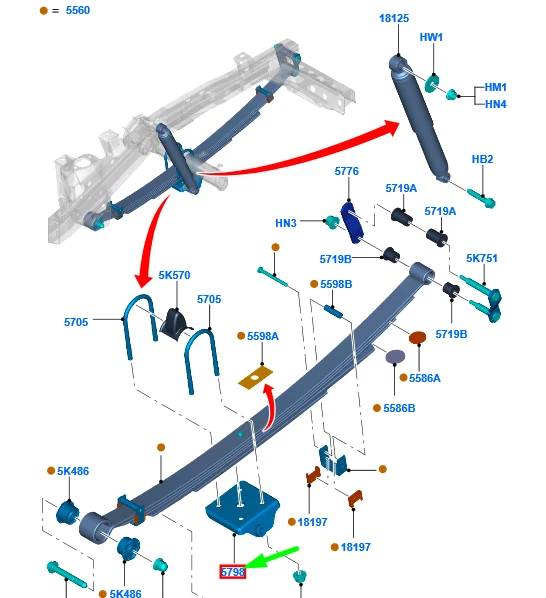FORD RANGER T6 MK1 Rear Leaf Spring Lower Mounting Plate 1751143 NEW ...