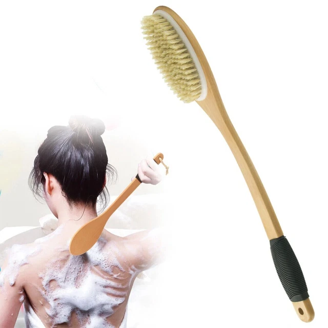 LONG ERGONOMIC HANDLE Exfoliating Body Scrubber Back Massage Bath ...